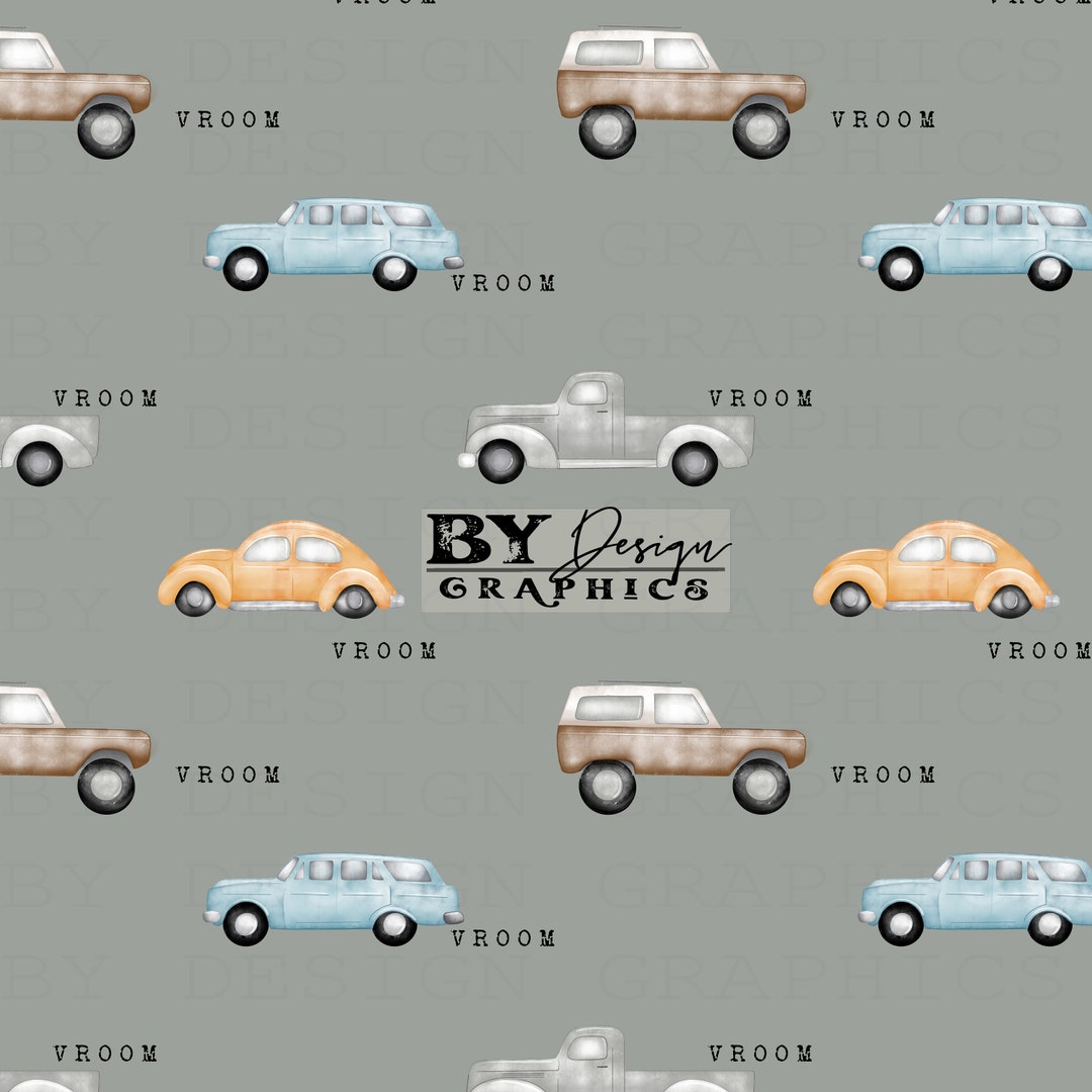 Old Car Seamless | Classic Car Seamless | Boy Car Seamless | Simple Car ...