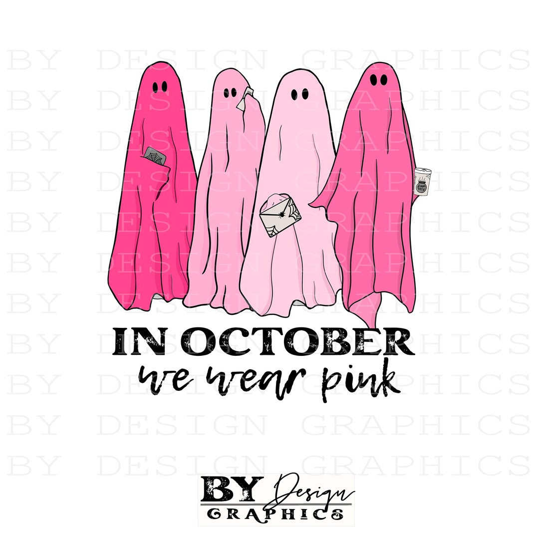 Pink Ghosts PNG Breast Cancer Awareness Png in October We - Etsy