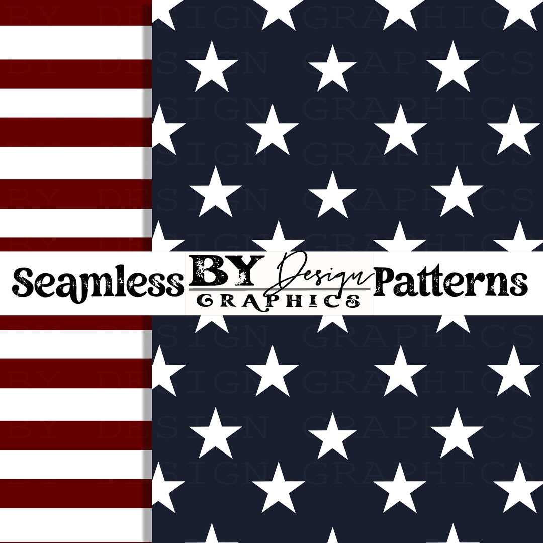 American Flag Seamless Pattern | 2 Designs | Stars and Stripes | Hand ...