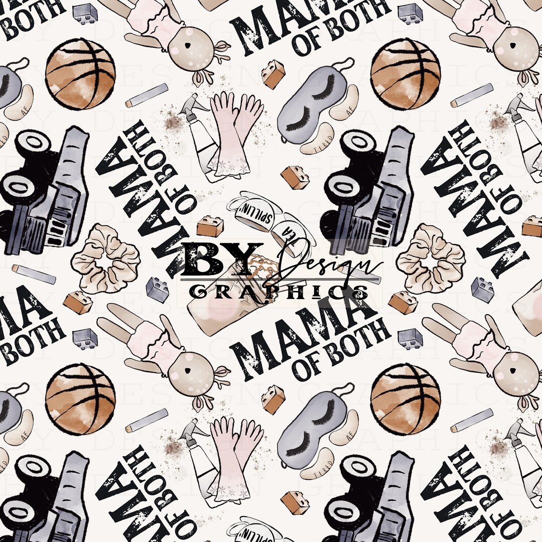 Mama of Both Seamless Pattern | Mama Seamless | Hand Drawn | Doodle ...