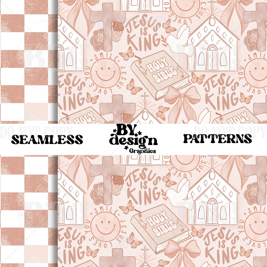 Christian Seamless Pattern | Christian Easter Seamless | Jesus is King ...