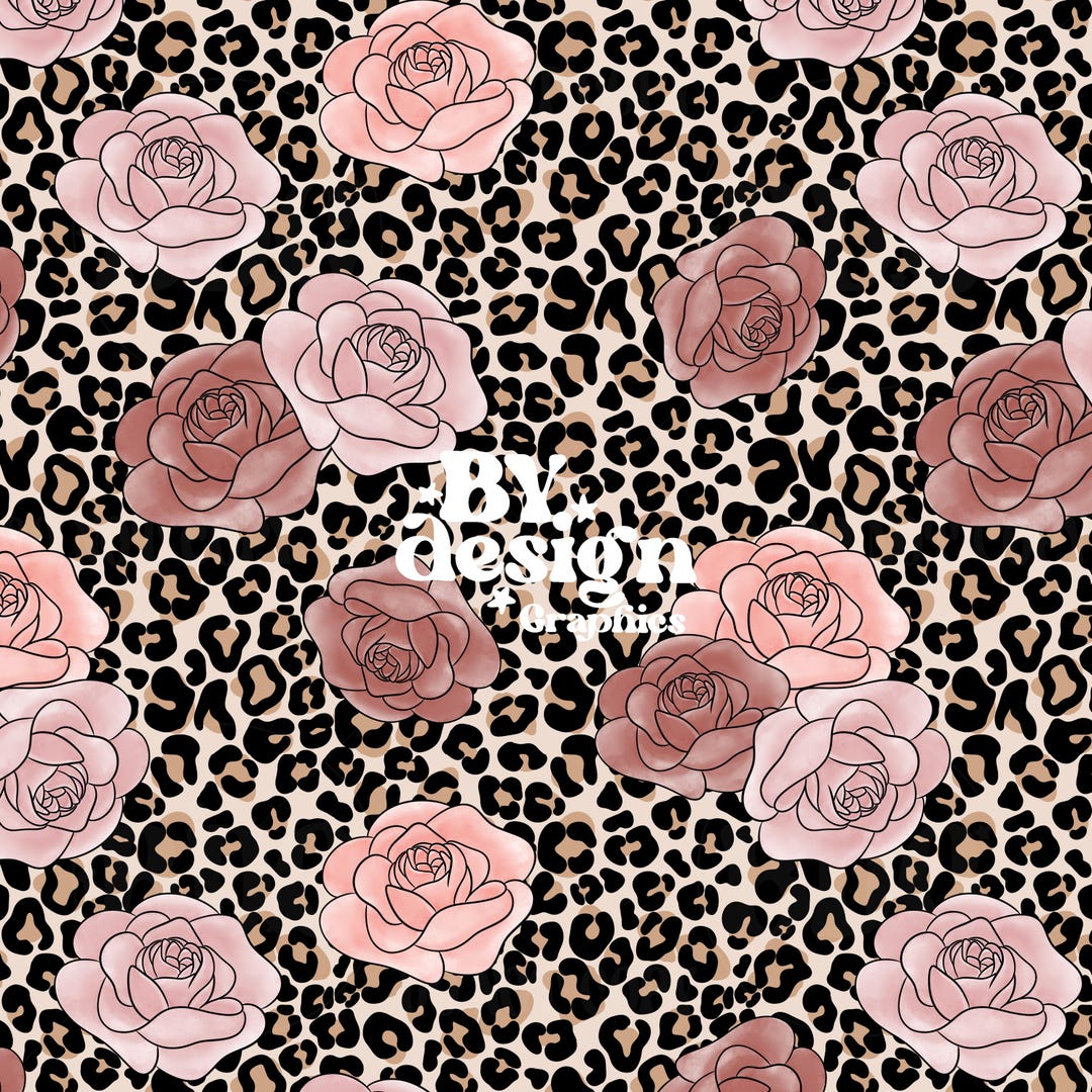 Leopard Roses Seamless | Leopard Floral Seamless | Boho Floral Seamless ...