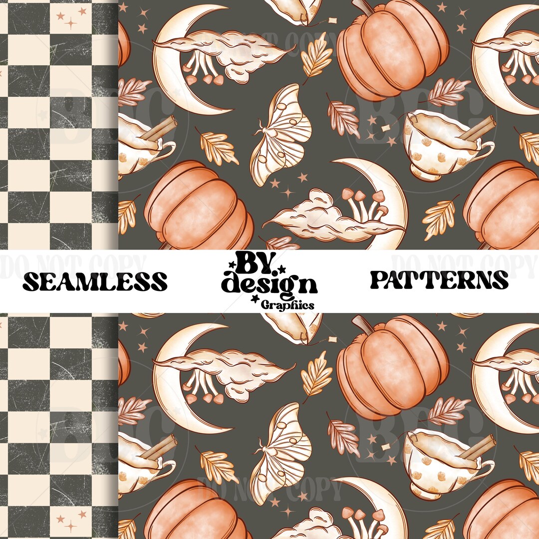 Cottagecore Fall Seamless | Boho Fall Seamless | Fall Collage Seamless ...