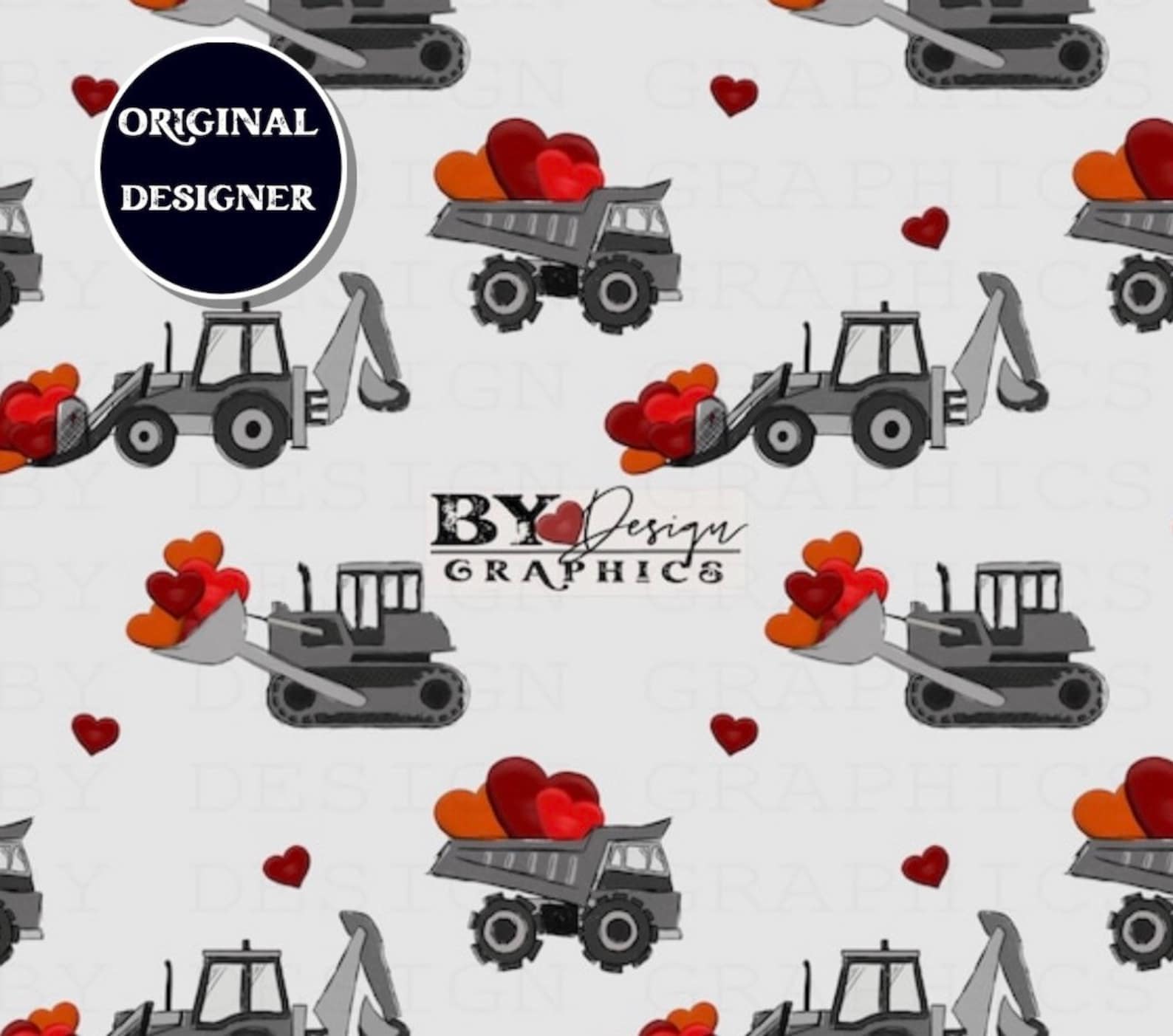 Boys Valentines Seamless Dump Truck Hearts Seamless - Etsy