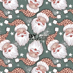 Leopard Santa Seamless Vintage Santa Seamless Plaid Santa Seamless ...