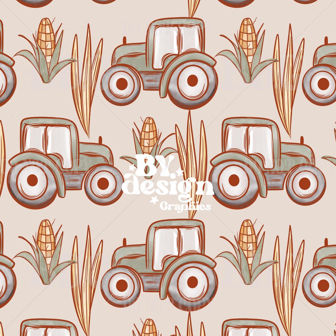 Gender Neutral Fall Seamless | Boys Tractor Seamless | Fall Harvest ...