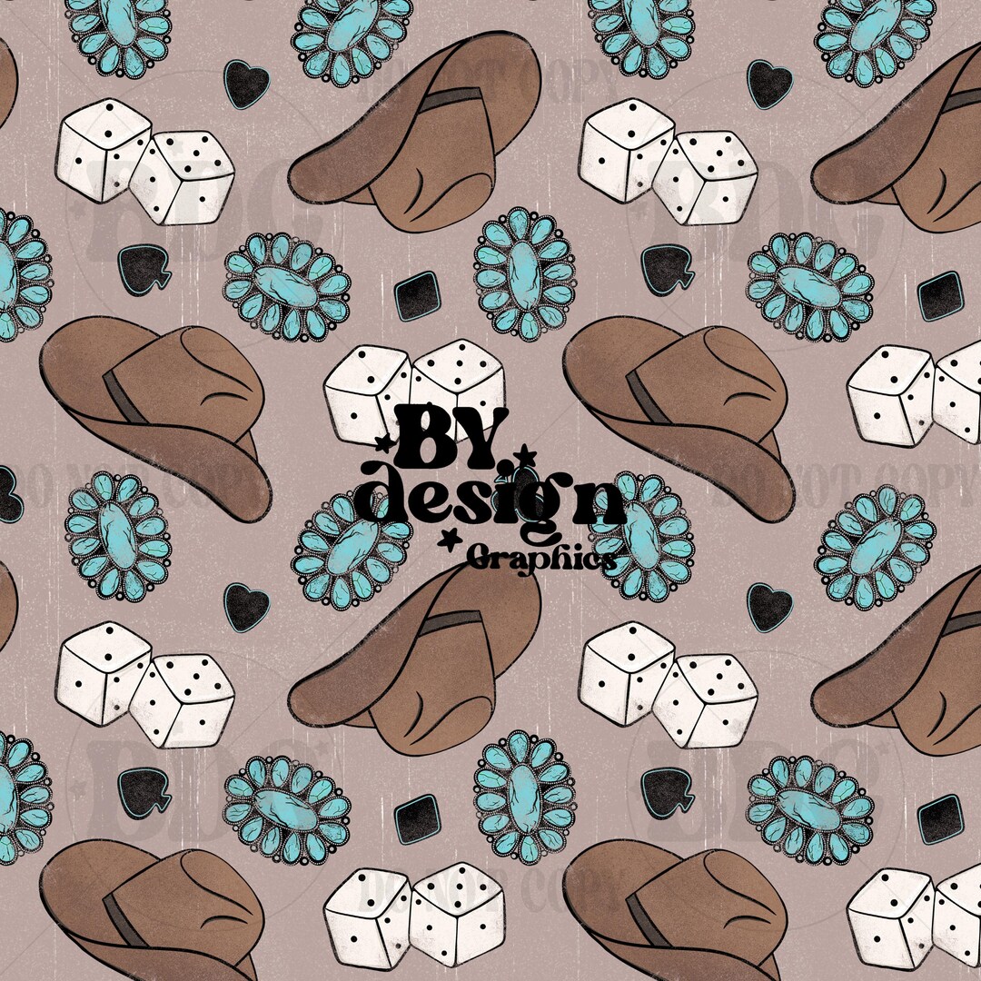 Lucky Cowgirl Seamless | Girl Western Seamless | Western Vegas Seamless ...