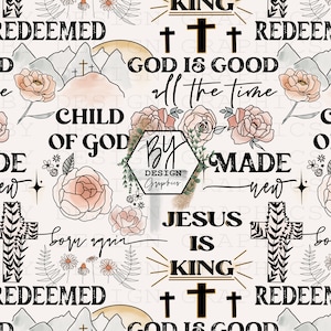 Christian Seamless Pattern | 2 Designs | Hand Drawn | God is Good ...