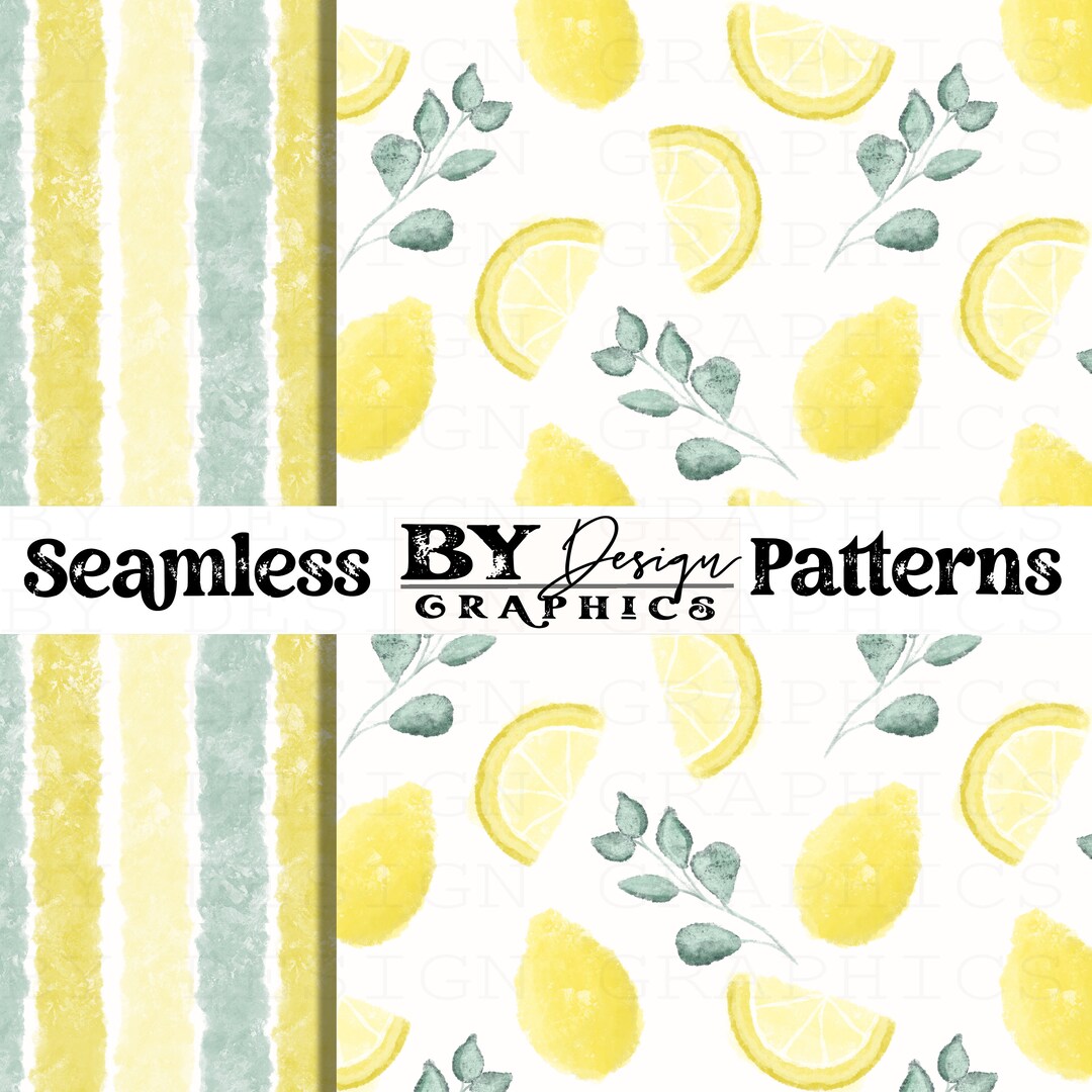 Lemon Seamless Pattern | Hand Drawn | Seamless + Coordinate| Fruit ...