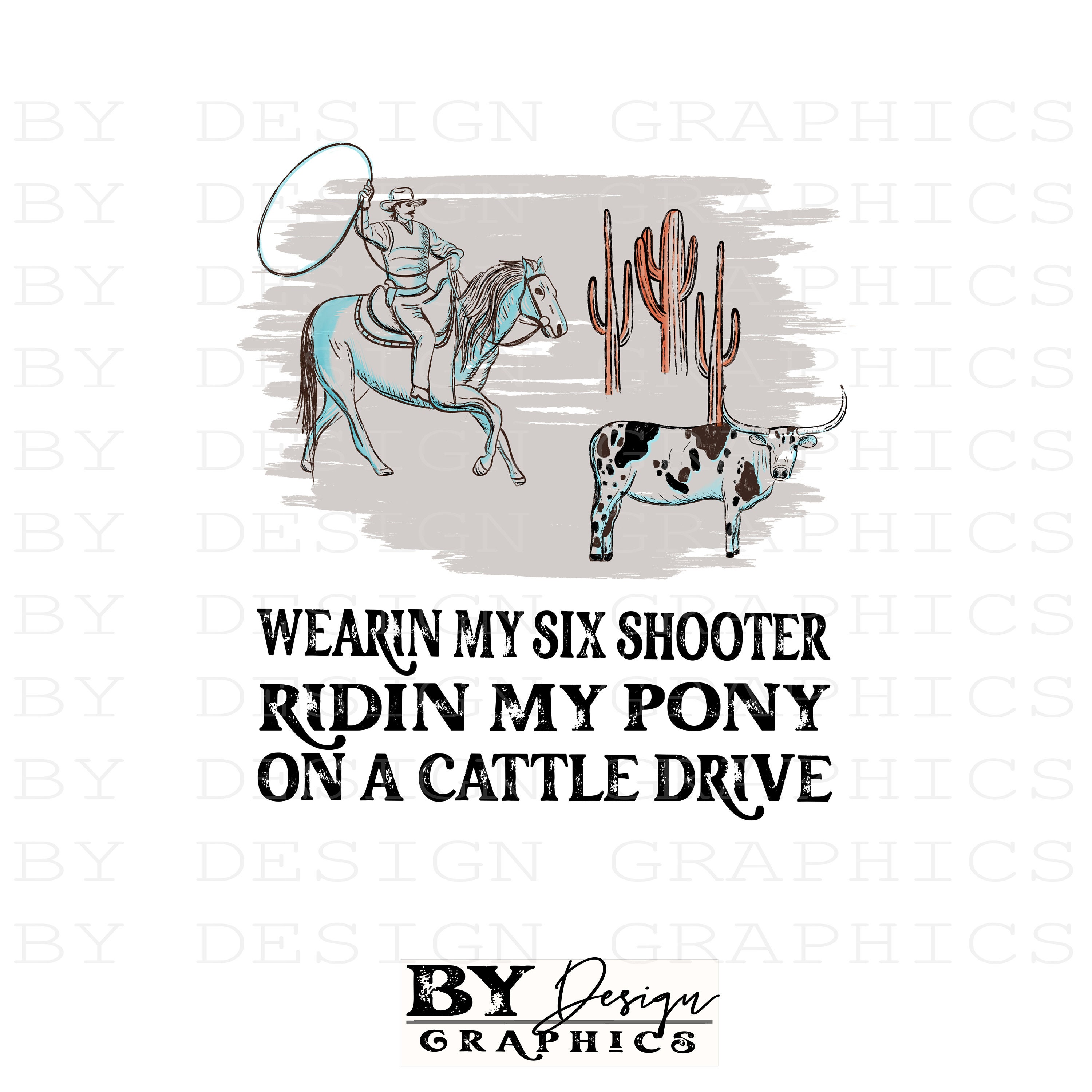 Western Cattle Drive Silhouettes