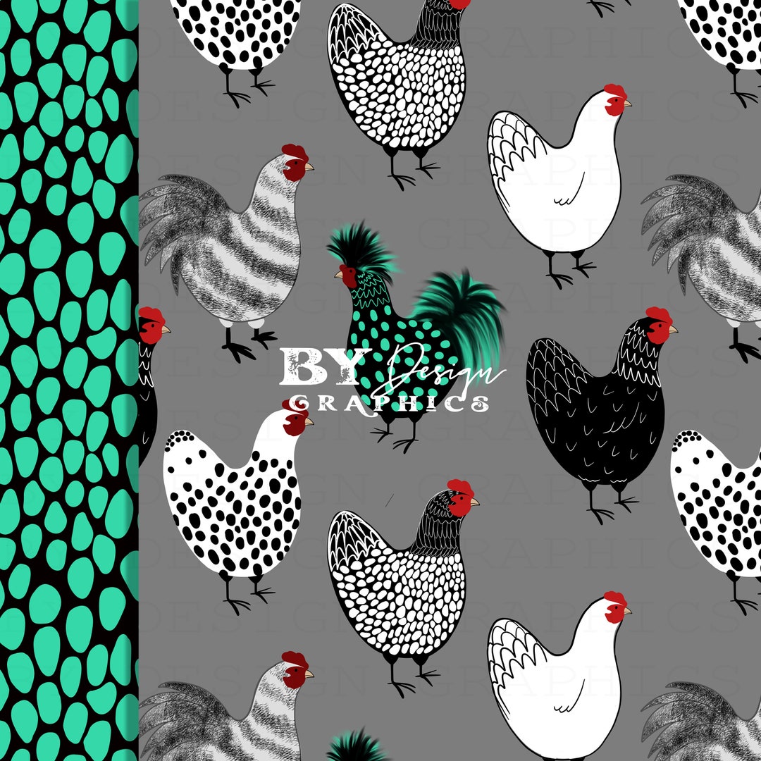 Chicken Seamless Pattern | Hand Drawn | Seamless + Coordinate | Modern ...