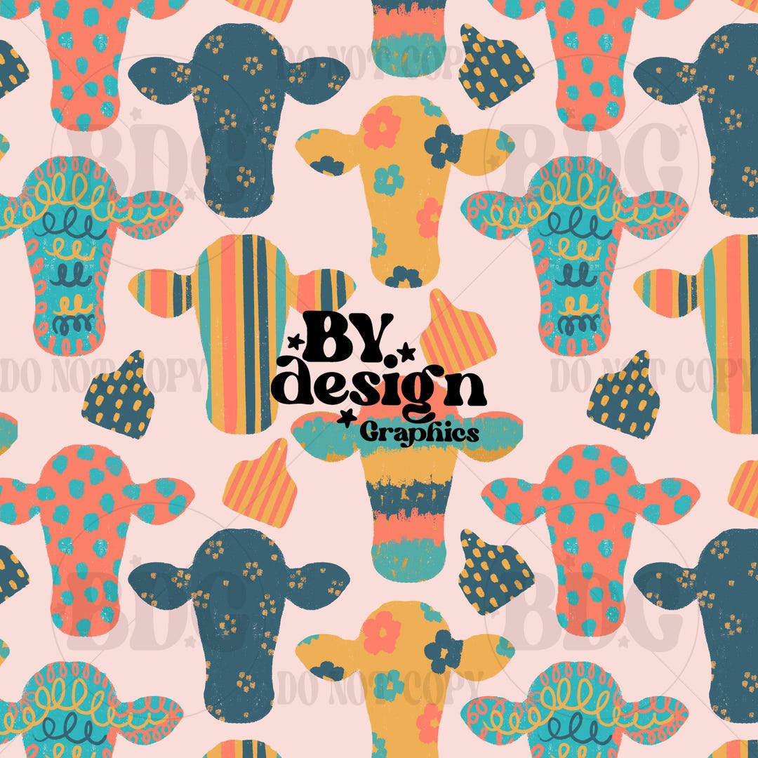 Bright Cow Seamless | Bright Farm Seamless | Vibrant Cow Seamless ...