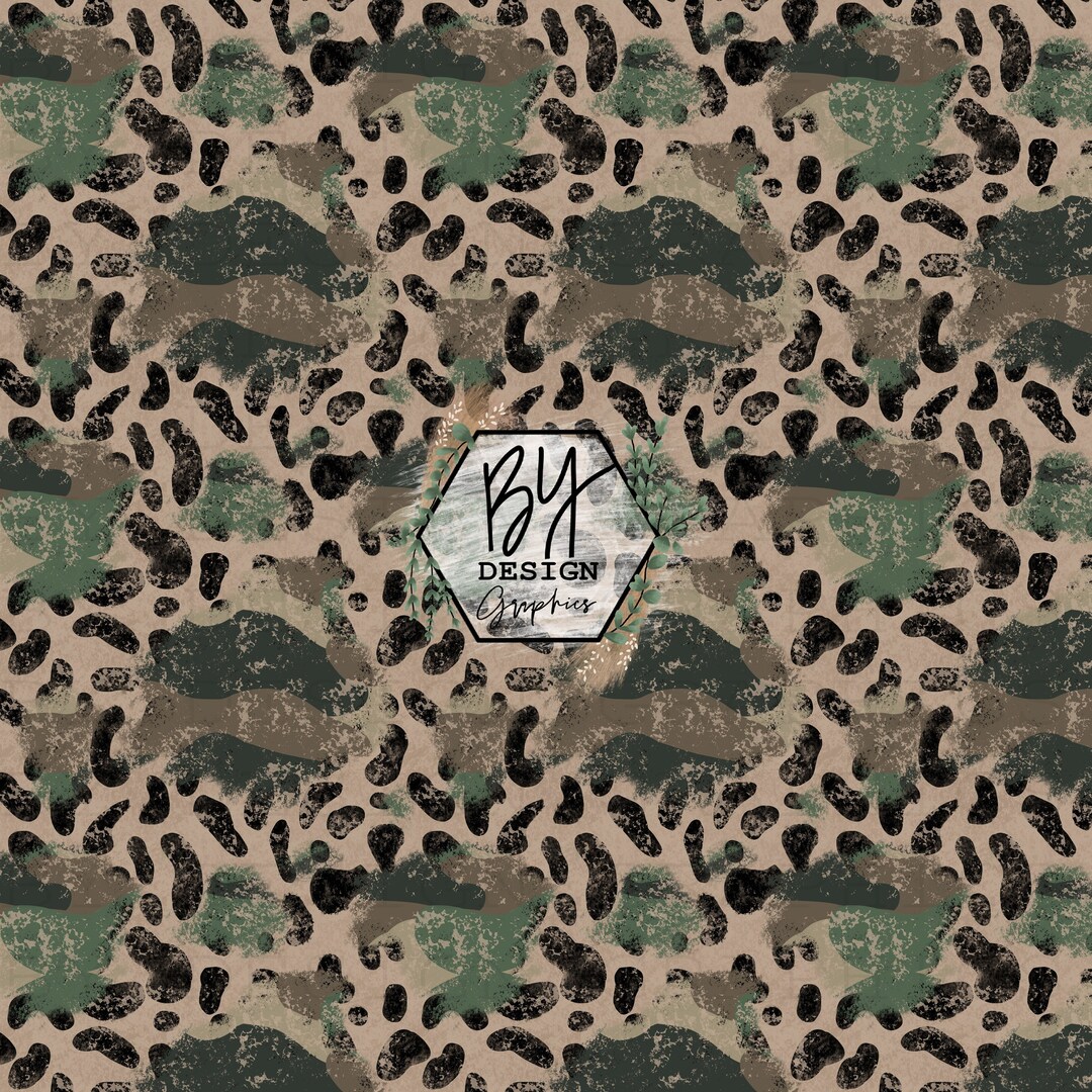 Distressed Cheetah Camo Seamless Pattern Hand Drawn Leopard Camo Grungy ...