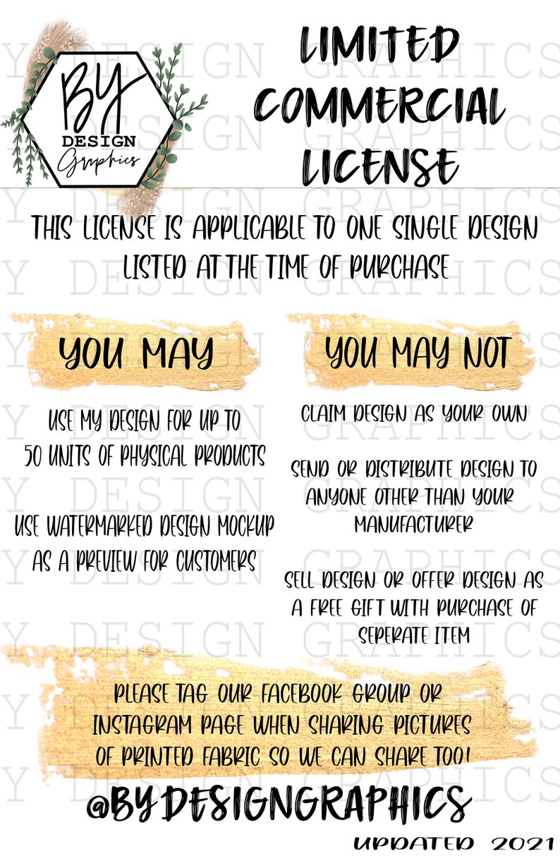 Limited Commercial License - Etsy