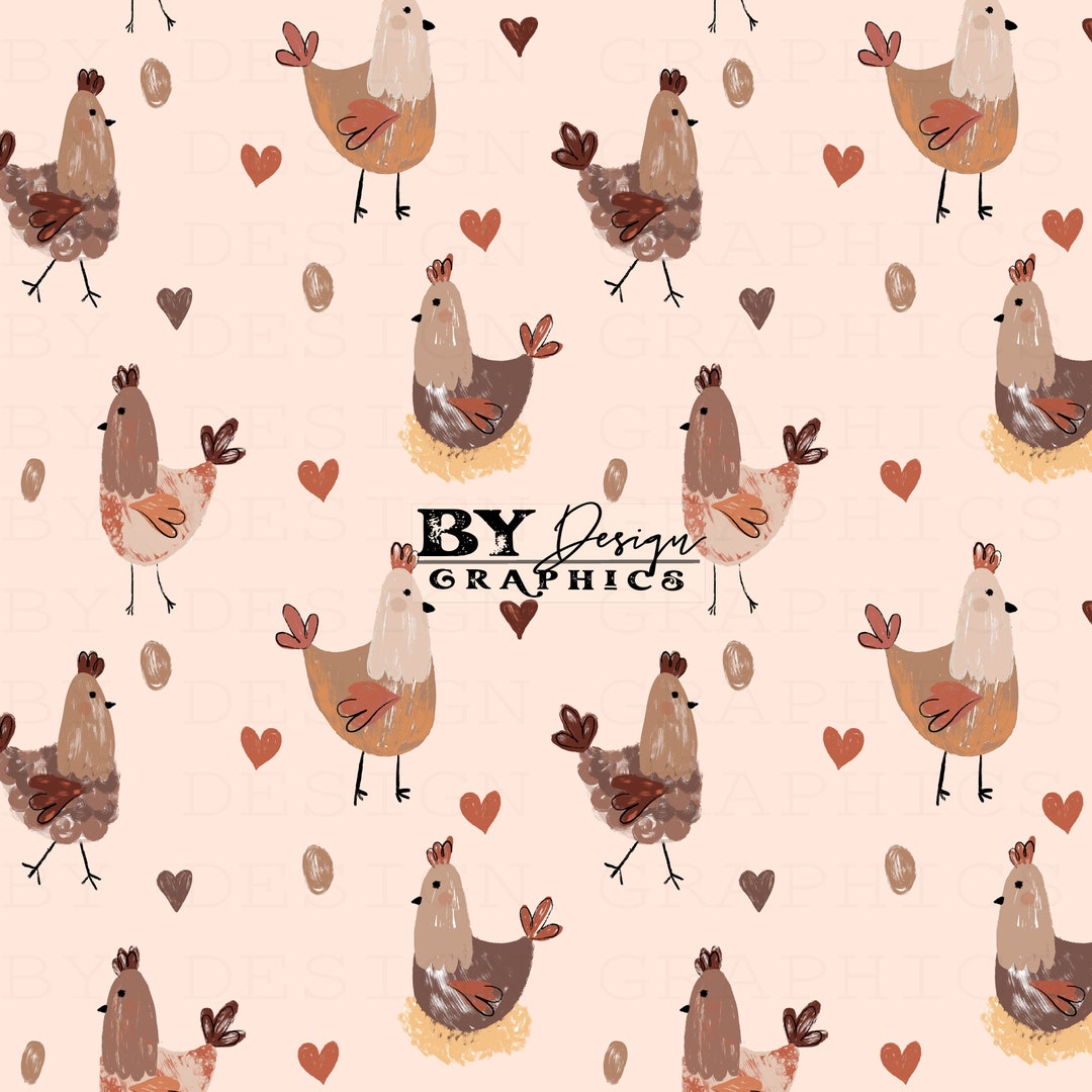 Girls Valentines Seamless | Chicken Valentines Seamless | Chicken ...