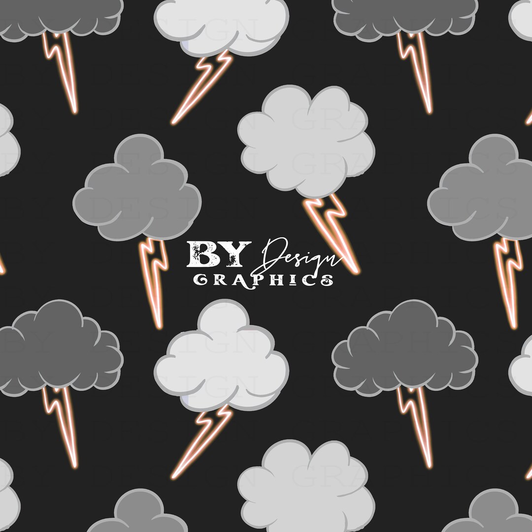 Lightning Seamless | Thunderstorm Seamless | Severe Storm Seamless ...