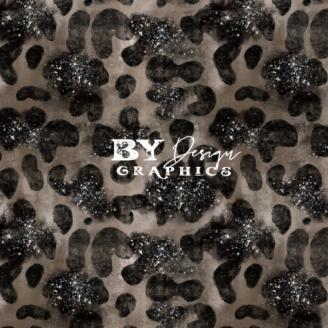 Leopard Glitter Seamless Pattern Hand Drawn Leopard Print Seamless ...