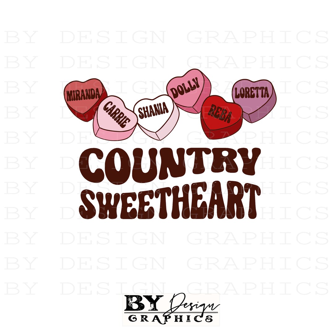 Country Sweetheart PNG | Valentines Sublimation | Country Music PNG ...