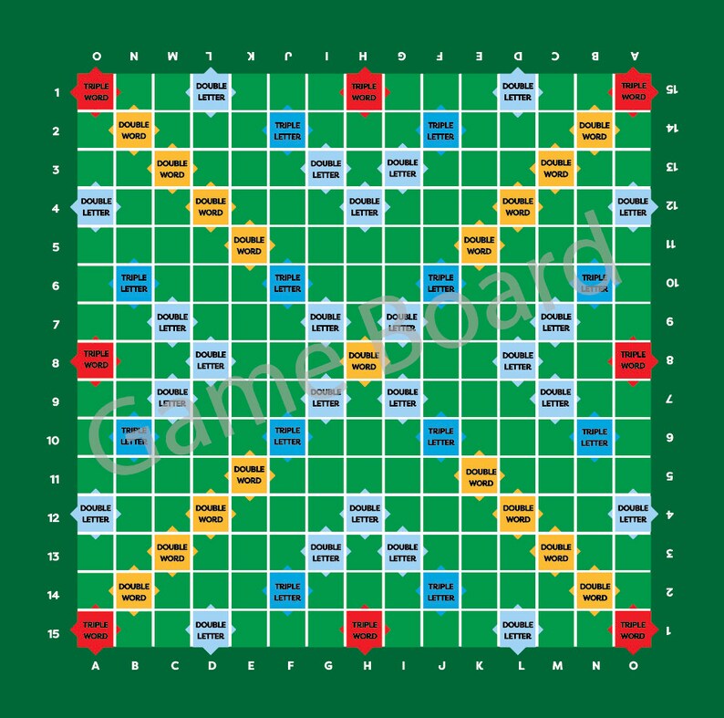 Printable Scrabble Board Word Game DIGITAL ART for Game Room - Etsy