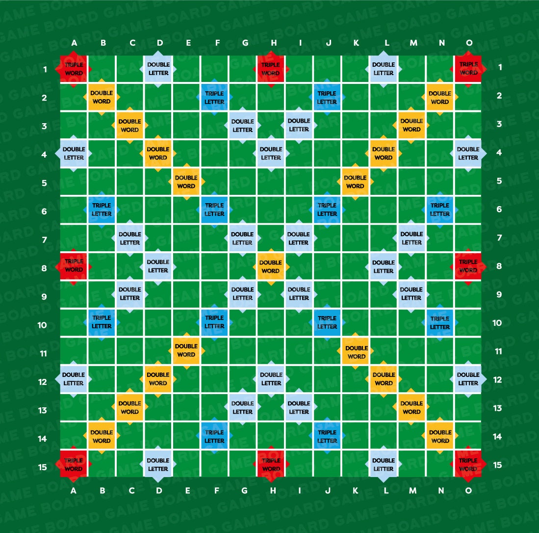 Printable Scrabble Board Word Game Digital Art For Game Room Playroom