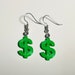 Dollar Sign Earrings - Money Symbol Jewelry - Green Cash Sign Charm - Etsy