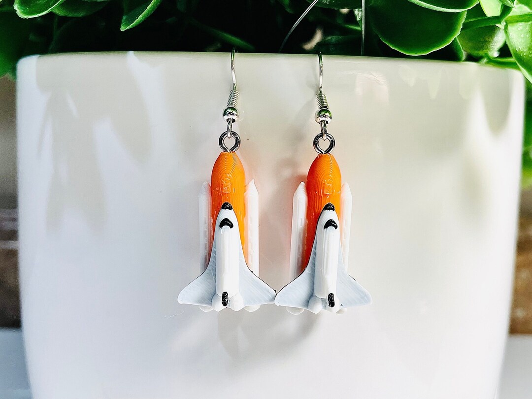 Space Shuttle Earrings - Spacecraft Jewelry - Outer Space Themed Charm ...