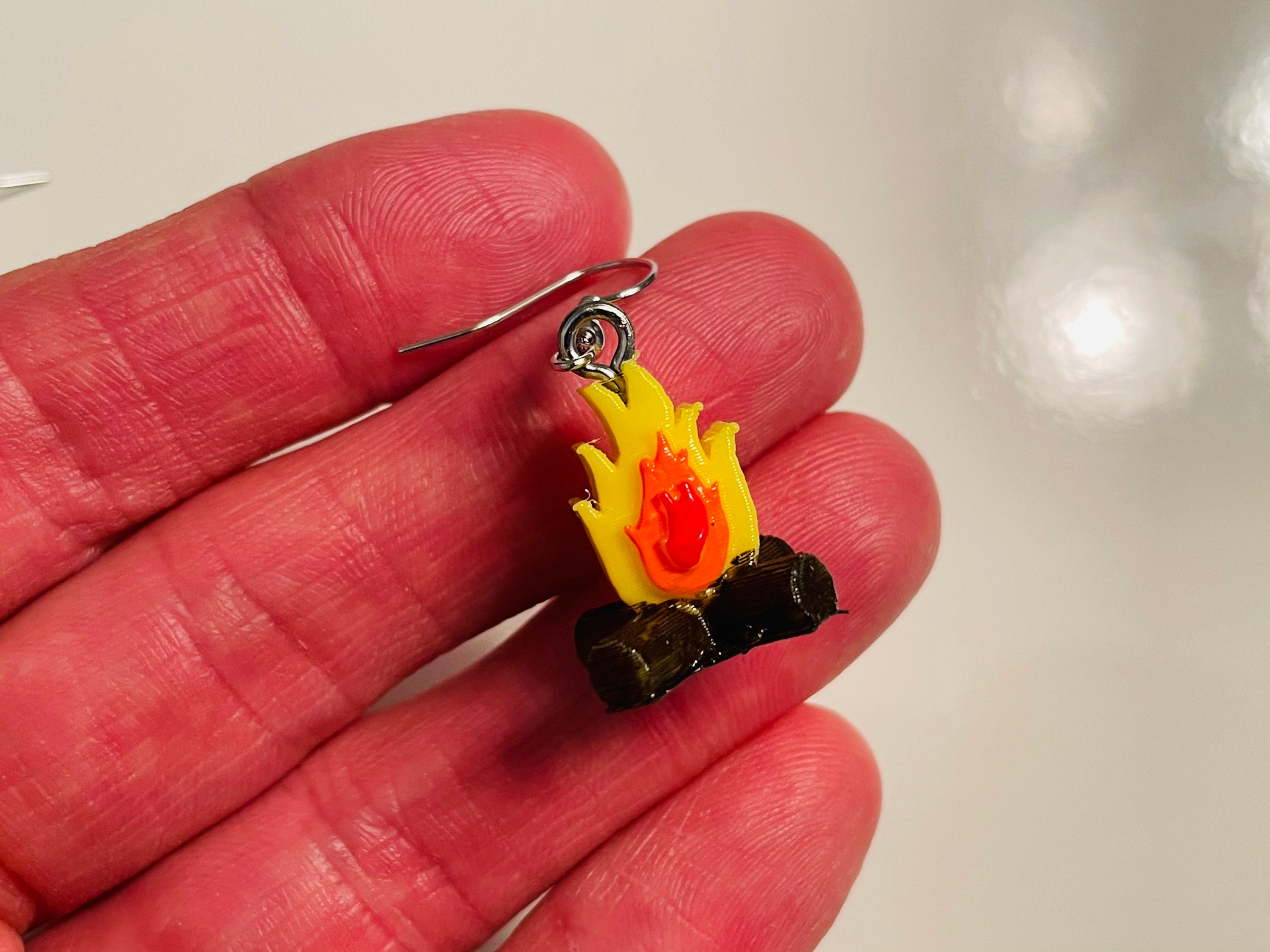 Camp Fire Earrings Jewelry for Girl Scouts Bonfire Ring | Etsy