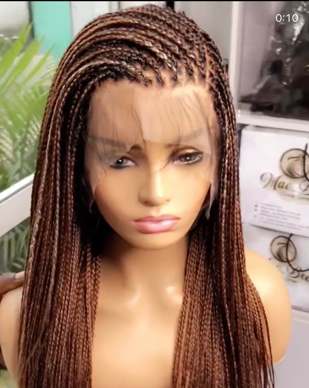 Knot Less Transparent Frontal Lace Braided Wigblack/gold - Etsy