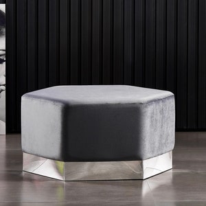 Upholstered Plush Velvet Pouffe Coffee Table Ottoman Stool - Etsy UK