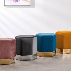Upholstered Plush Velvet Pouffe Coffee Table Ottoman Stool - Etsy UK