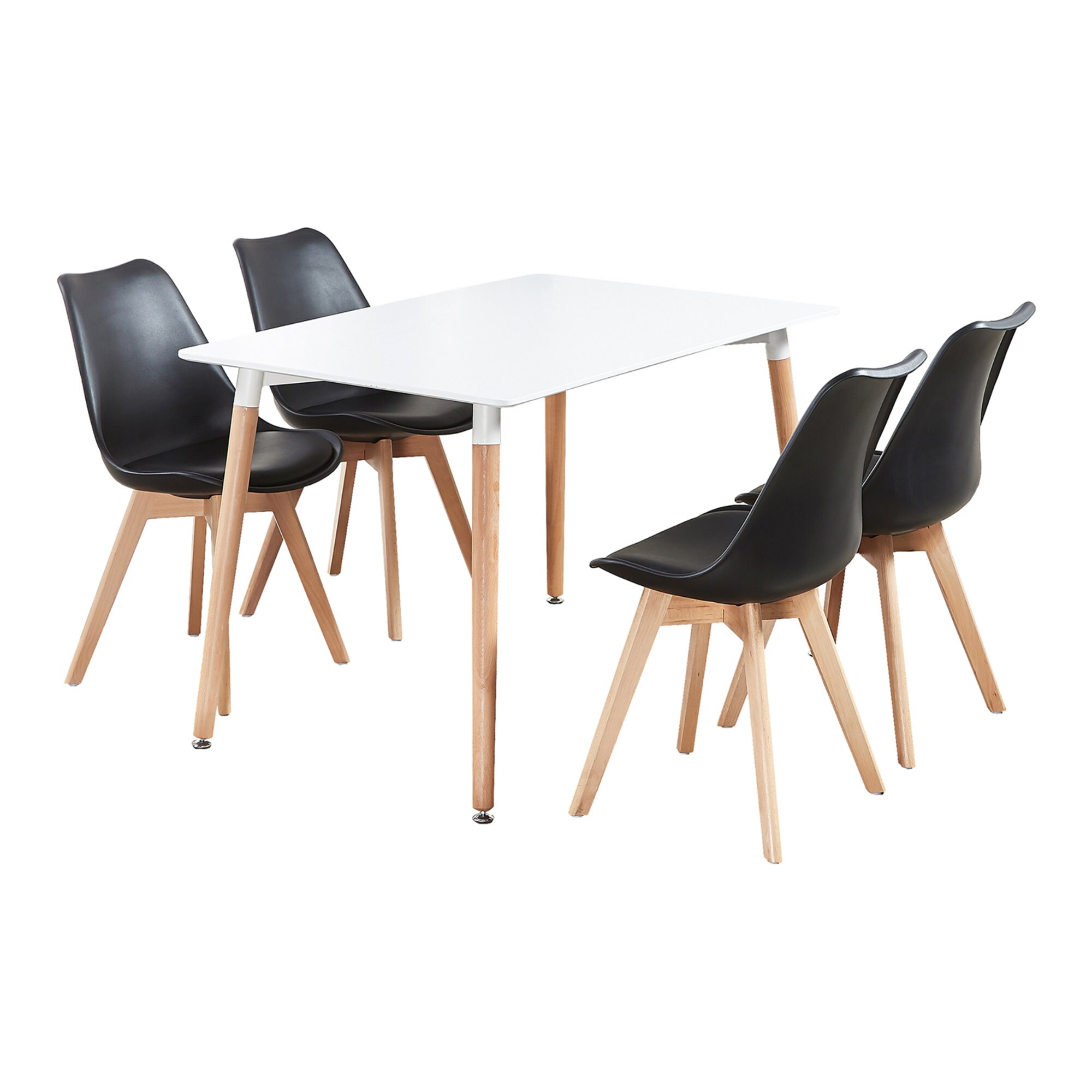 Nordic Style Modern Dining Sets White 4-6 Seater Rectangle - Etsy