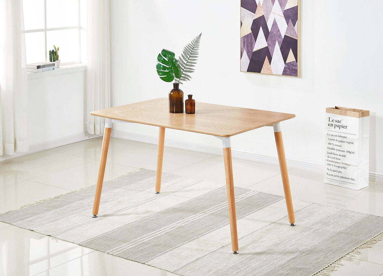 Nordic Style Modern Dining Set Brown Wood 4-6 Seater | Etsy UK