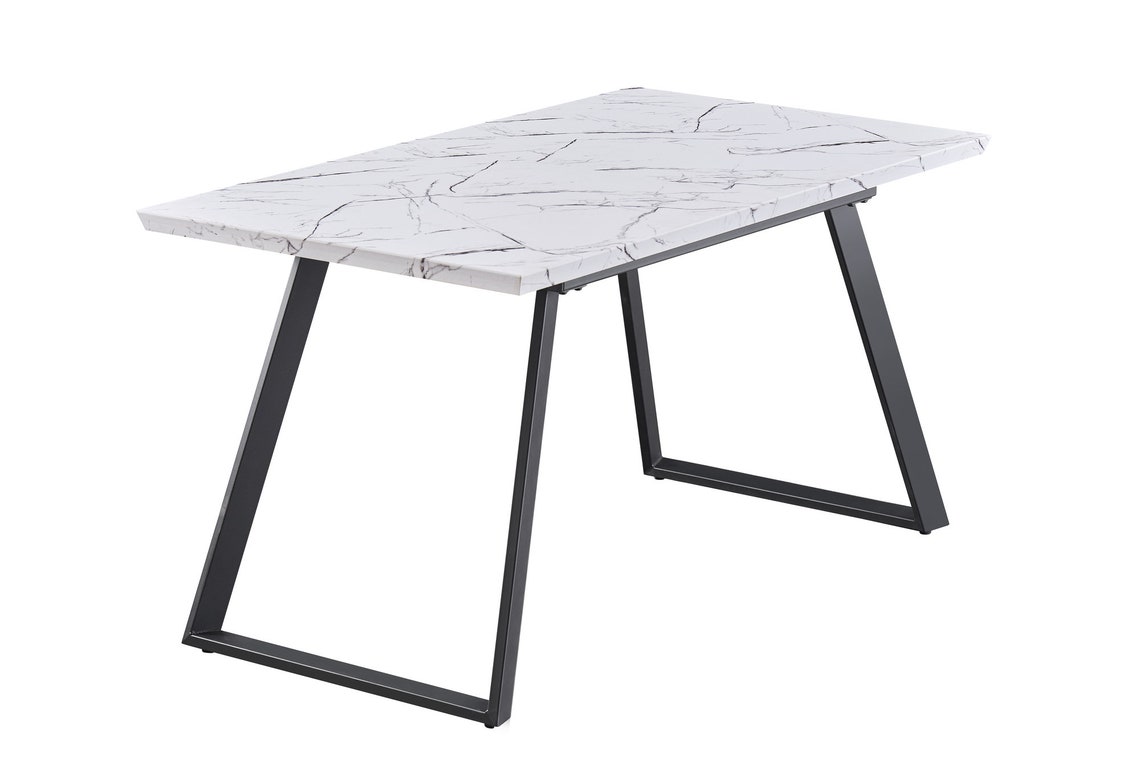 Extendable Dining Table MDF Wood / Marble Effect Table Top - Etsy UK