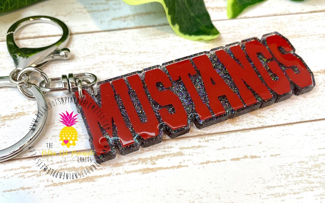Mustangs Keychain , School Mascot, Mustang, Horse, Keyring, Custom Gift ...