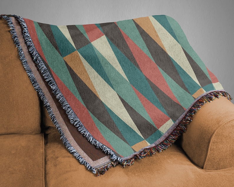 Mid Century Modern Eames Inspired Geometric Stripes 100% | Etsy