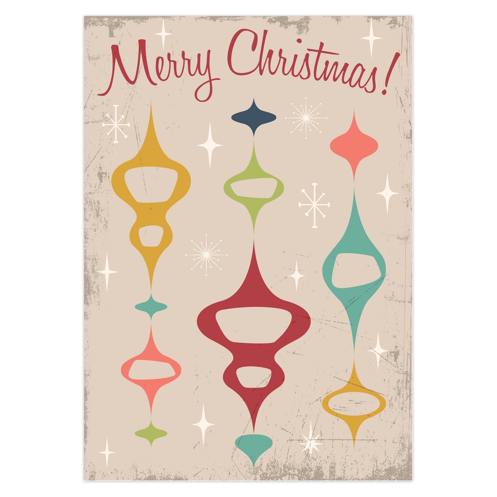 10-pack Retro 1950s Ornaments With Atomic Starbursts Christmas - Etsy