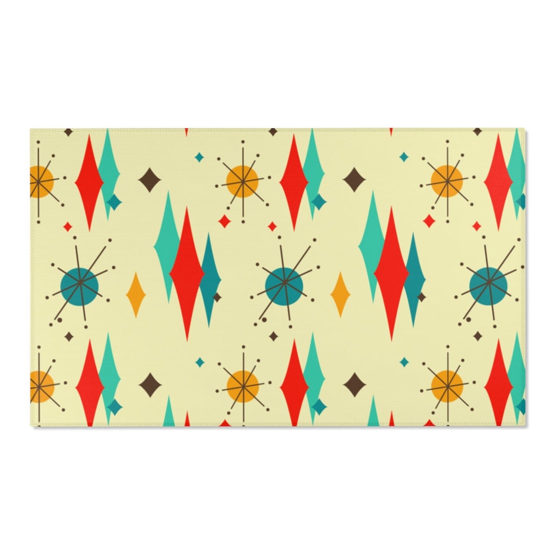 Atomic Starburst Diamond Mid Century Modern Retro Area Rug for - Etsy