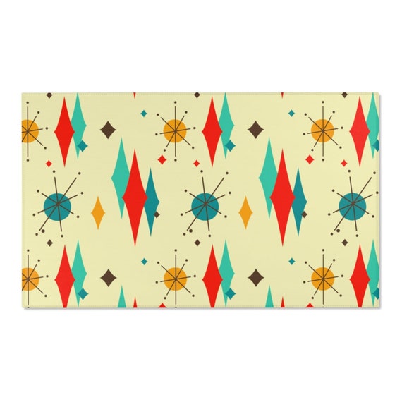 Atomic Starburst Diamond Mid Century Modern Retro Area Rug for - Etsy