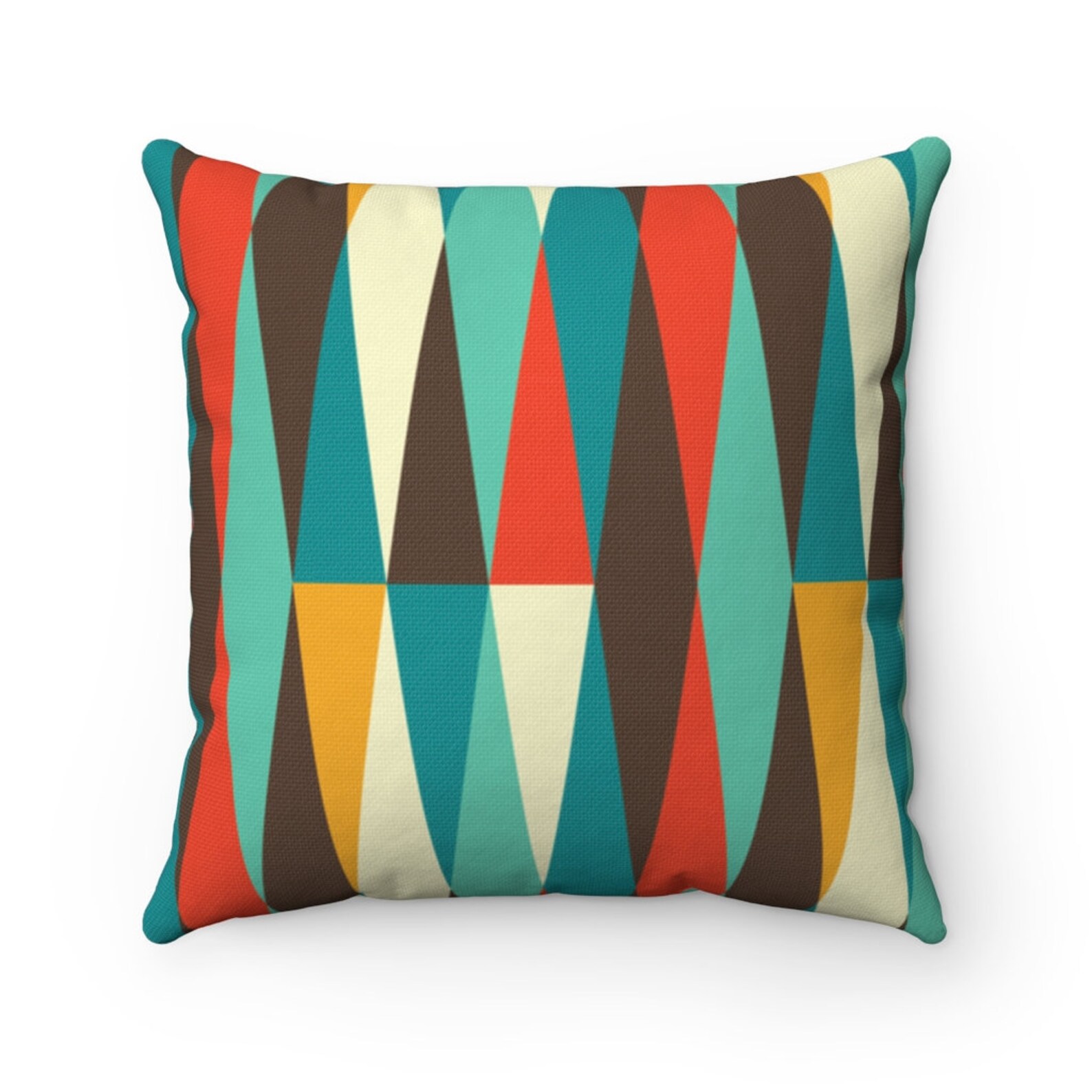 Geometric Stripes Mid Century Modern Square Throw Pillow | Modernist ...