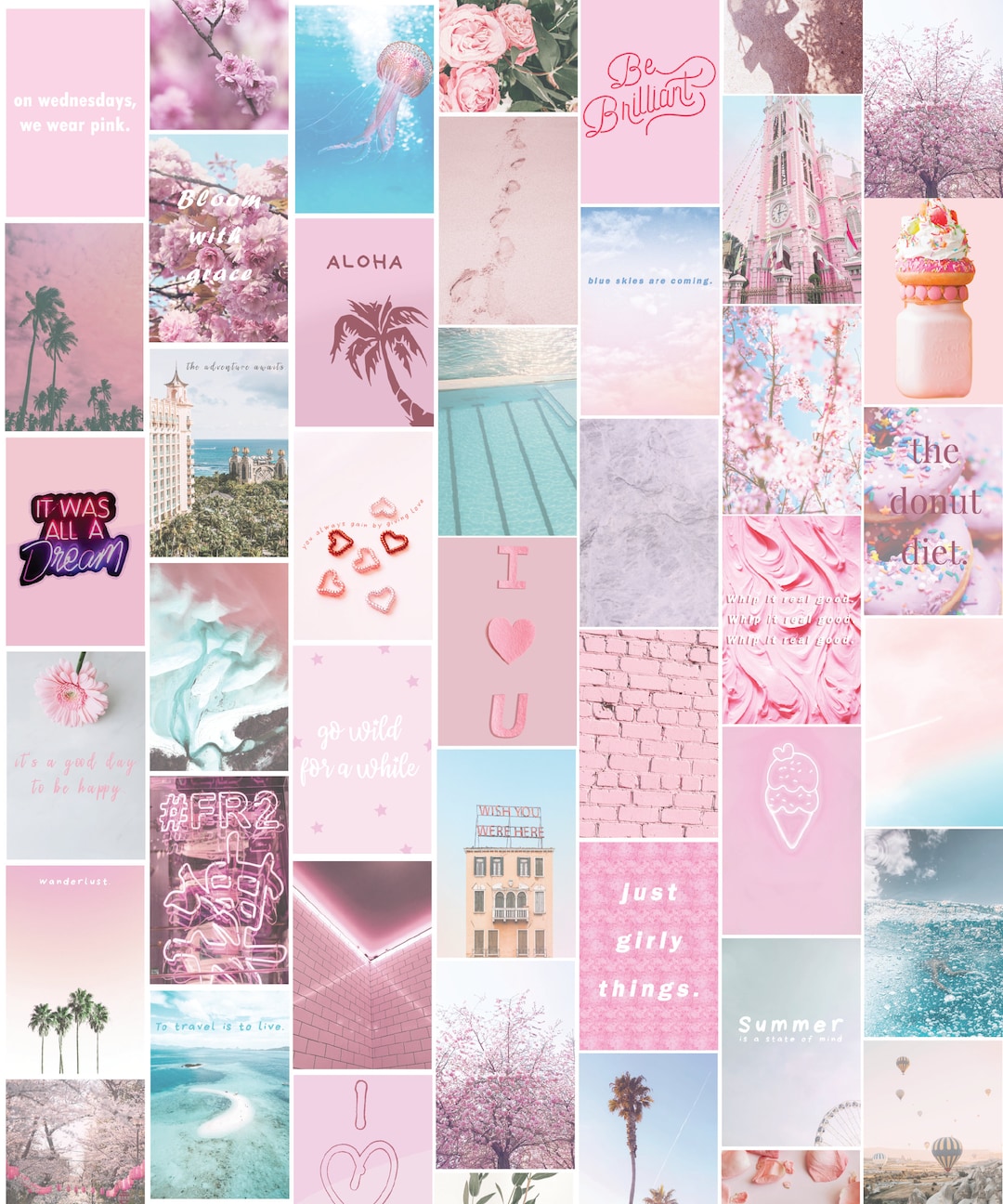 60 IMAGES Pink Aesthetic Collage Kit/ Soft Pink Dorm Room - Etsy Australia