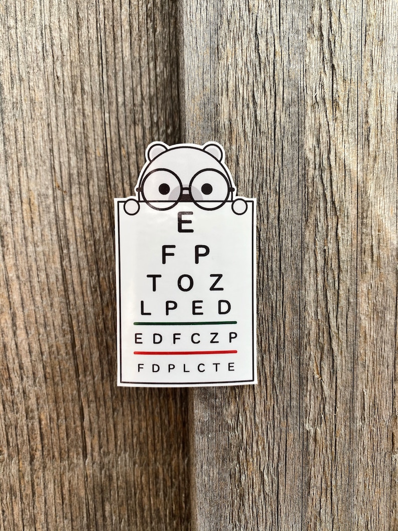 Bear Eye Chart Sticker Snellen Visual Acuity Optometry - Etsy