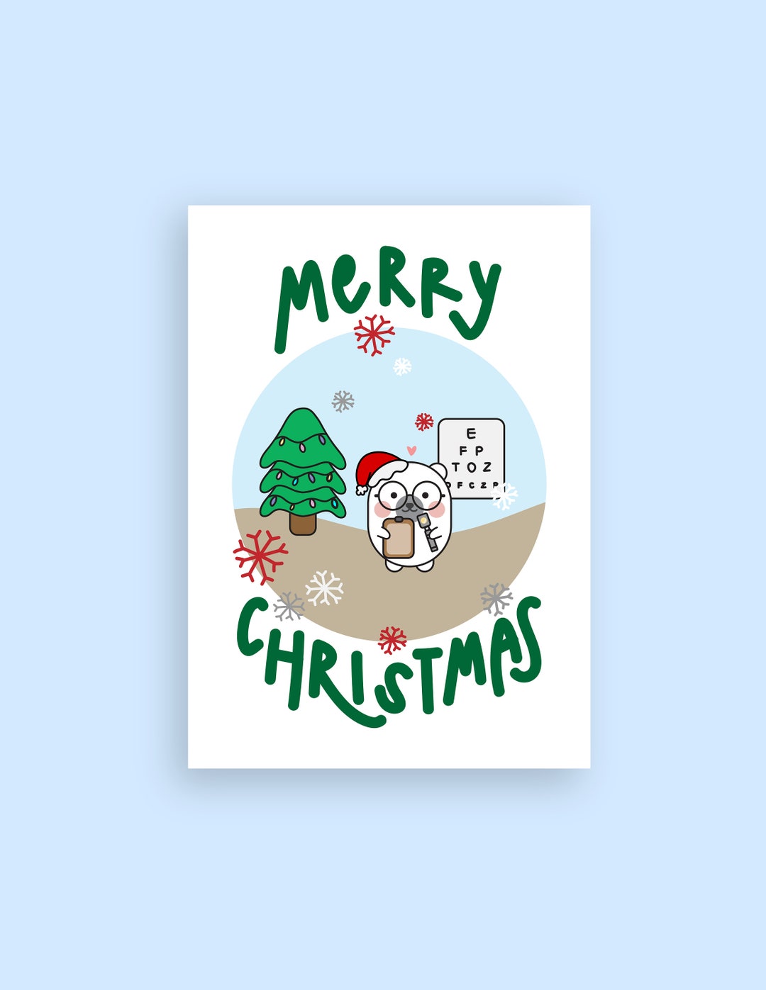 Printable merry Christmas Cards for Optometrist Holiday Christmas Cards ...