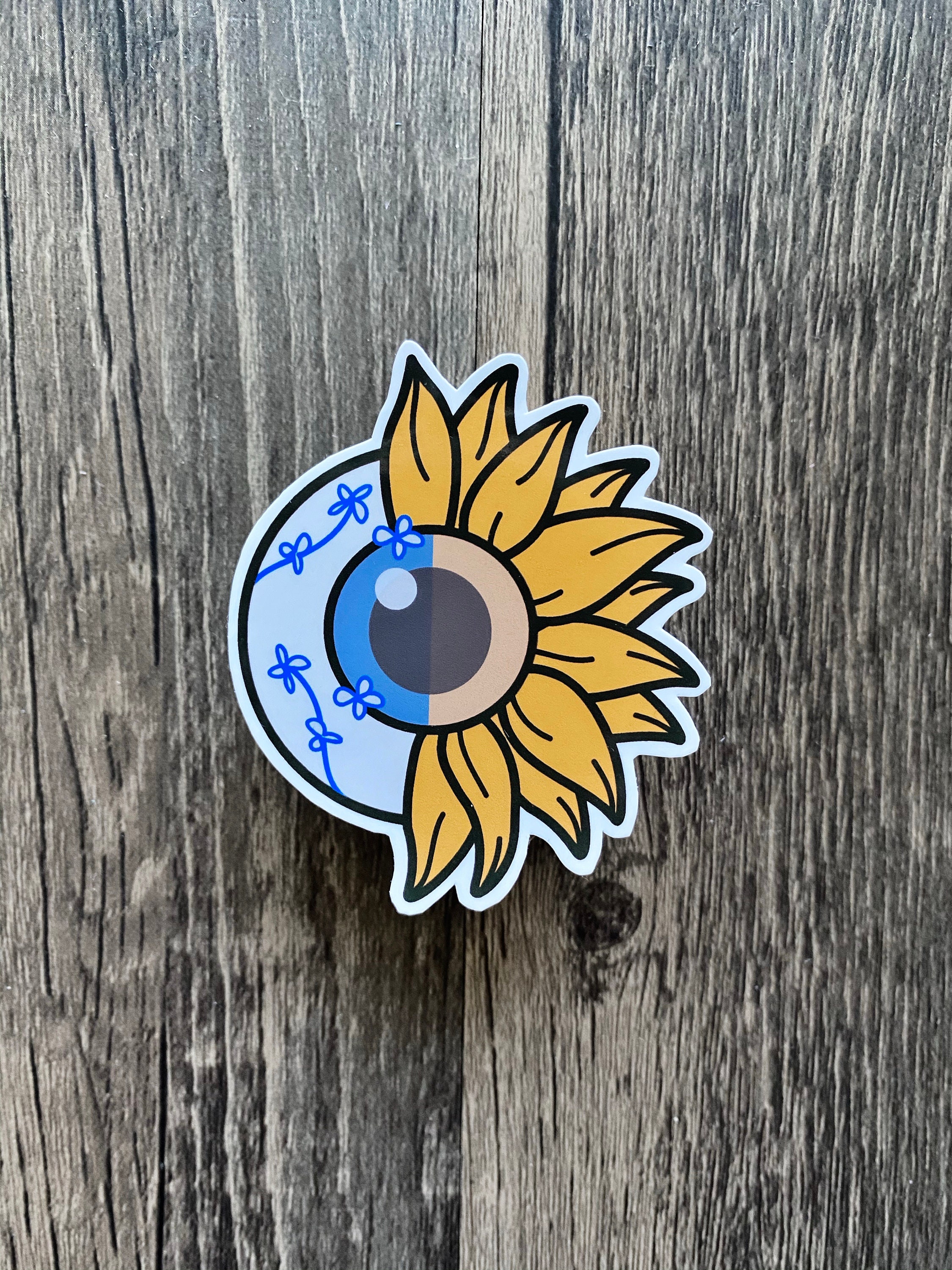 Sunflower Eyes Stickers Floral Eye Sticker Optometry | Etsy