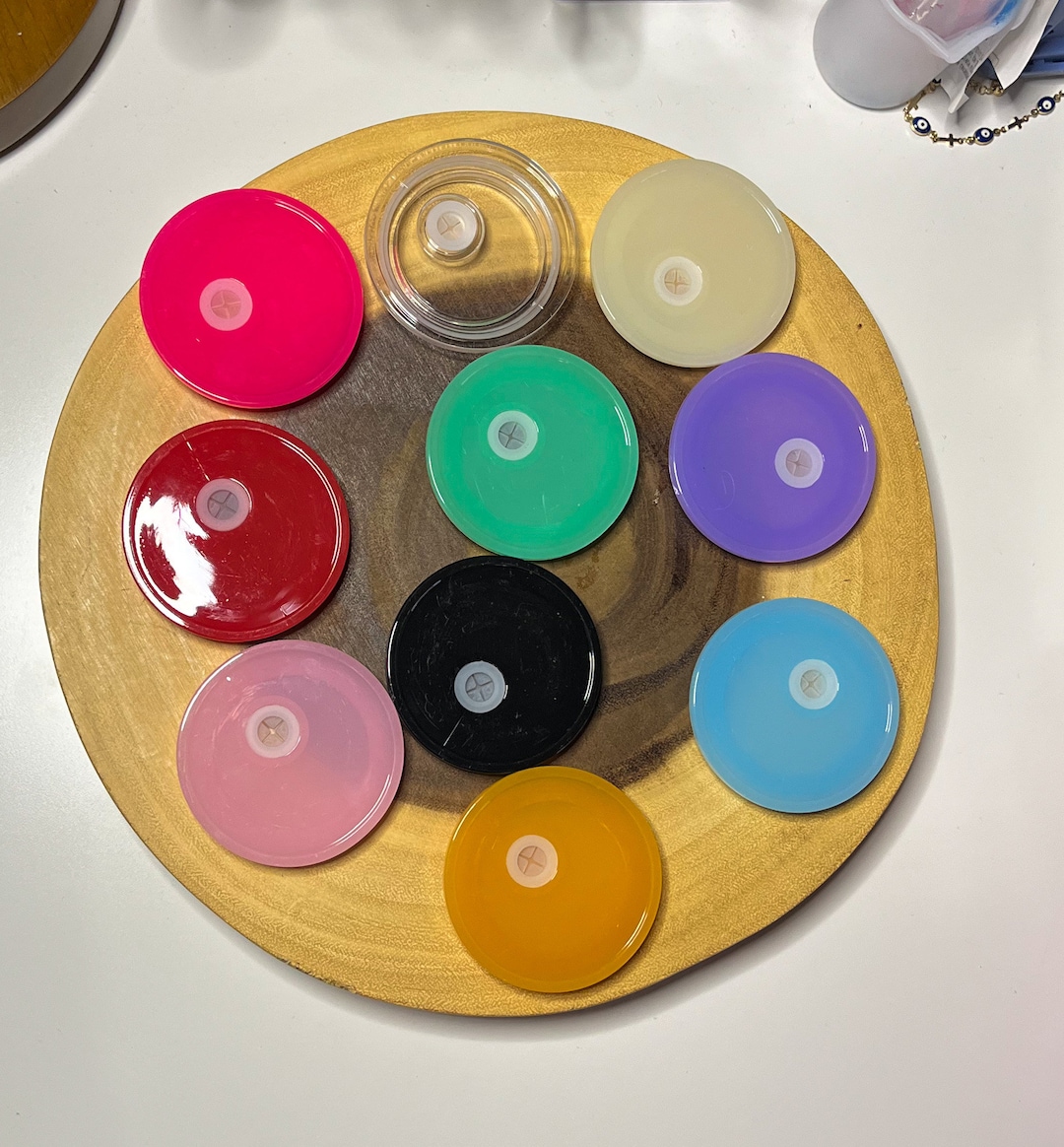 Acrylic Lids - Glass Can Lids - Colored Lids - Etsy