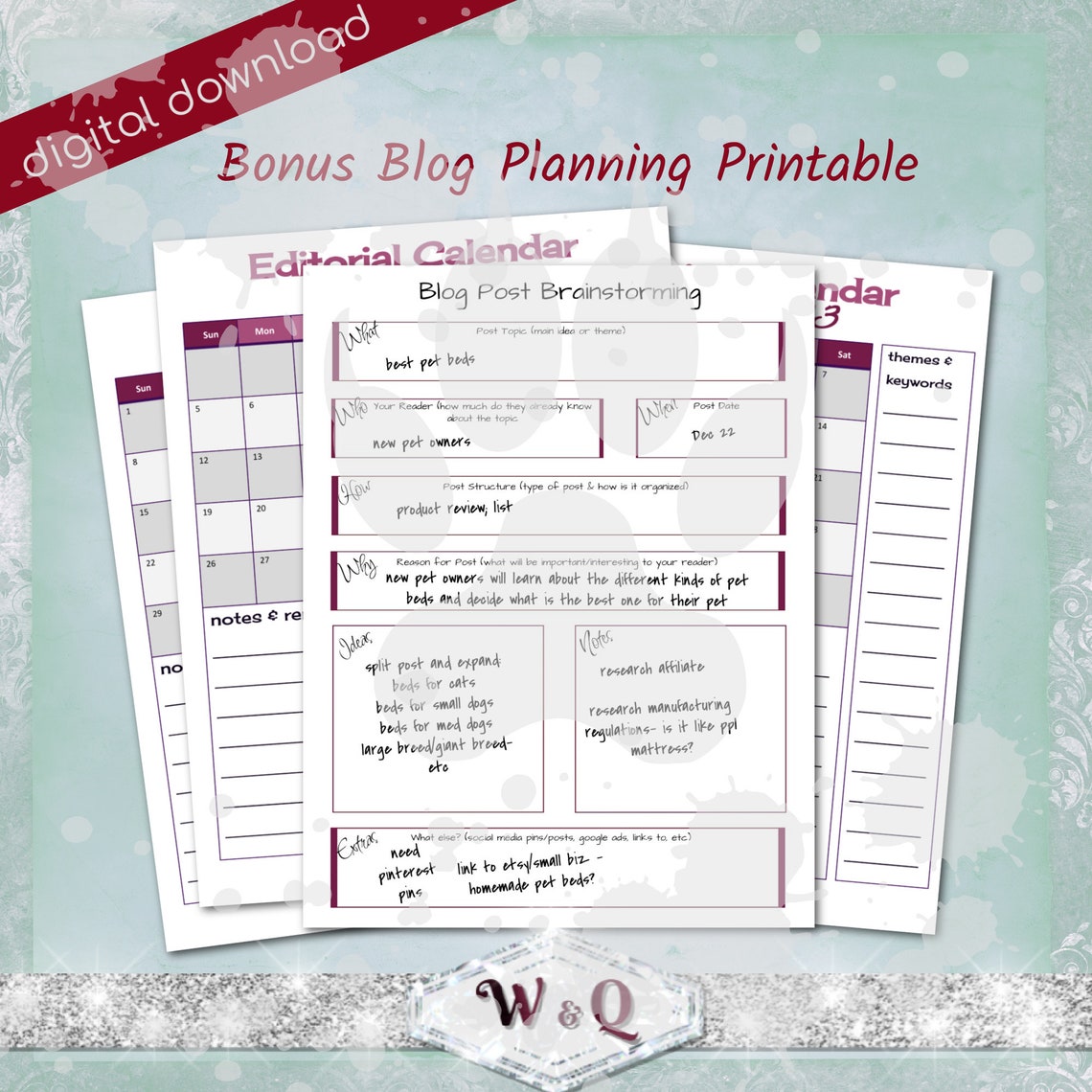 Printable Content Editorial Planner - Etsy