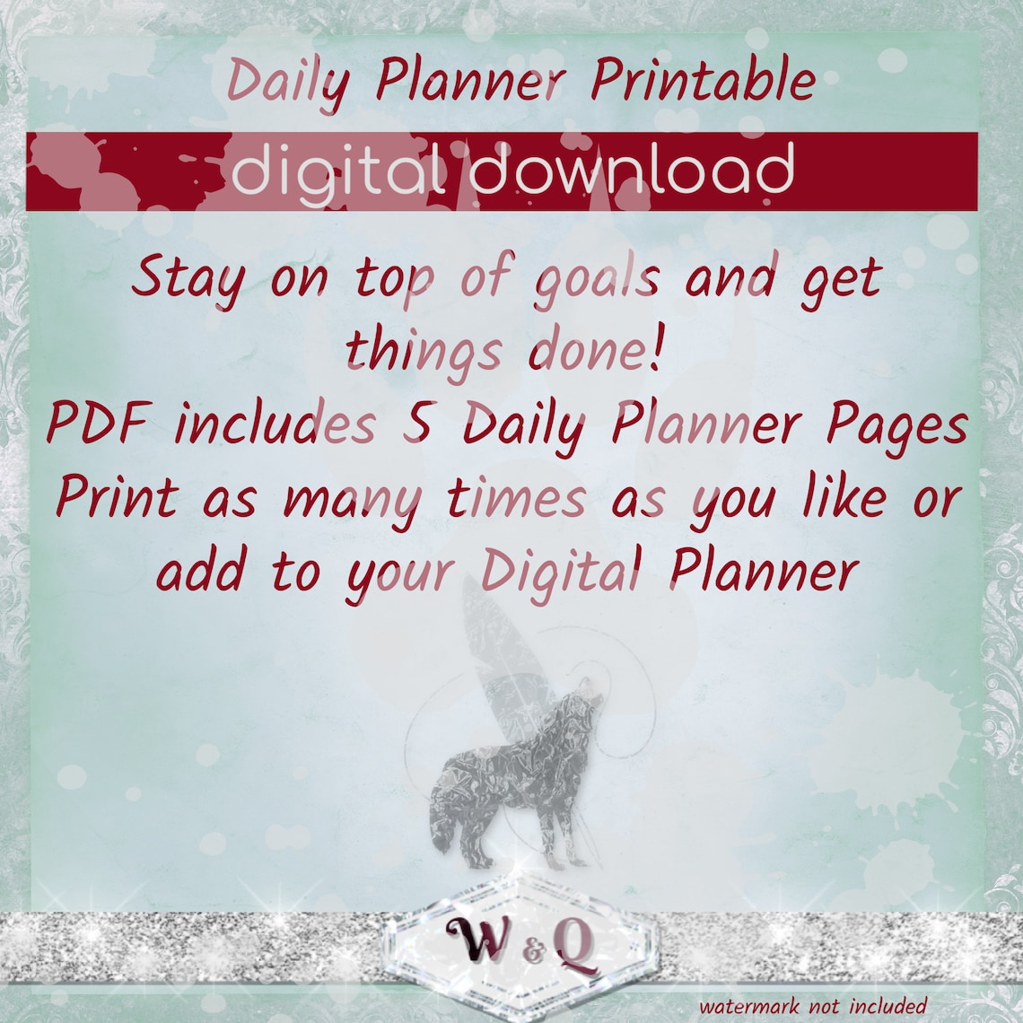 Dreamcatcher Motif Daily Planner Pages With “believe in Yourself ...