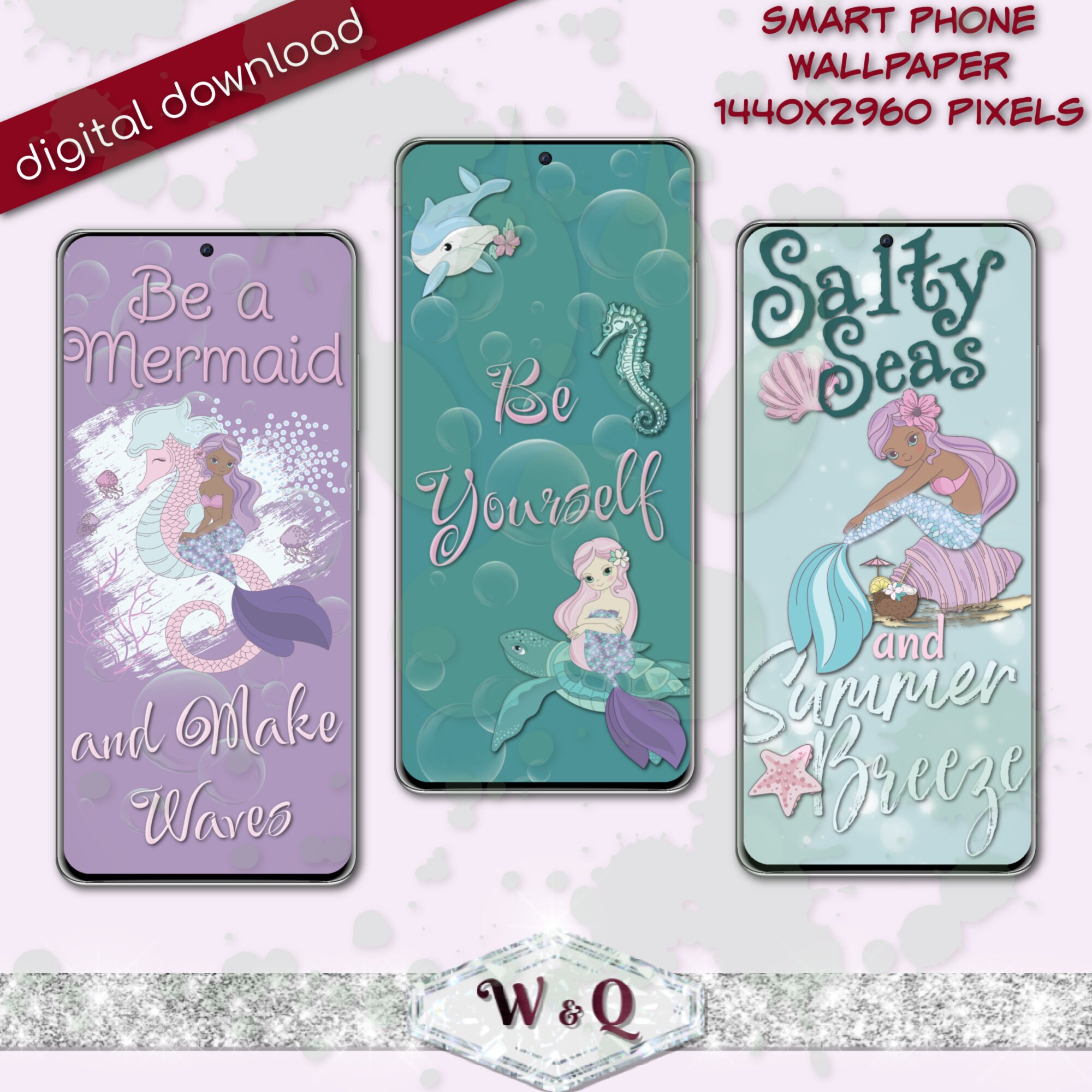 Smartphone Digital Wallpaper Theme- Mermaid Theme - Etsy