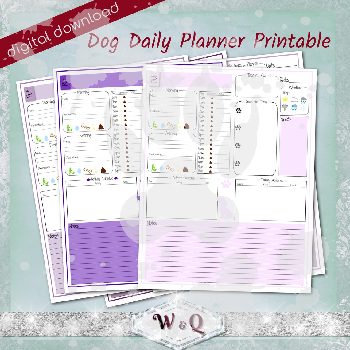 Printable Dog Care Daily Planner Pages - Etsy