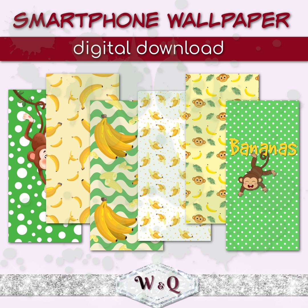 Smartphone Digital Wallpaper- Banana Themed - Etsy