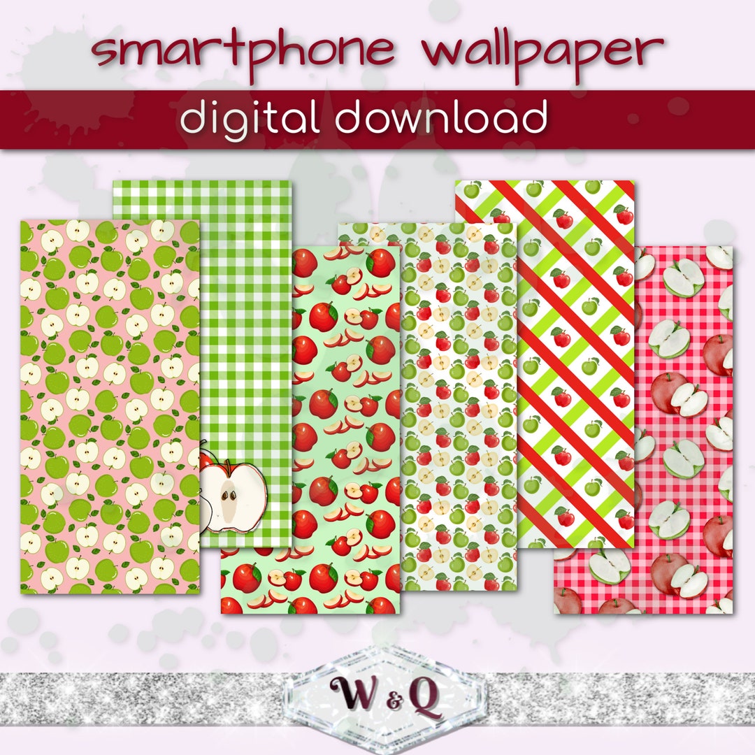 Smartphone Digital Wallpaper- Apple Themed - Etsy
